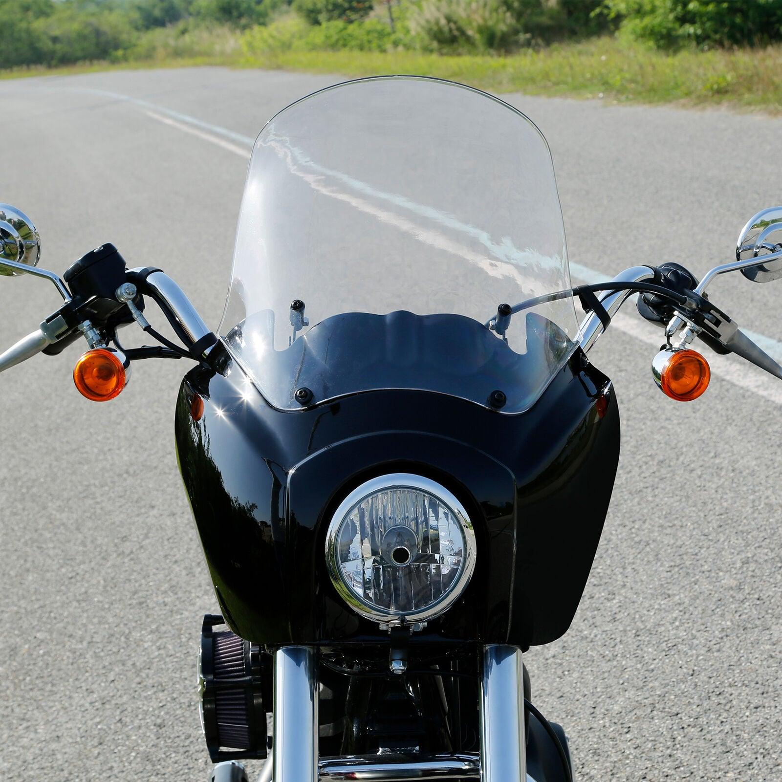 Front Fairing with 15" Clear Windshield for Harley Dyna Wide Glide, Lo ...