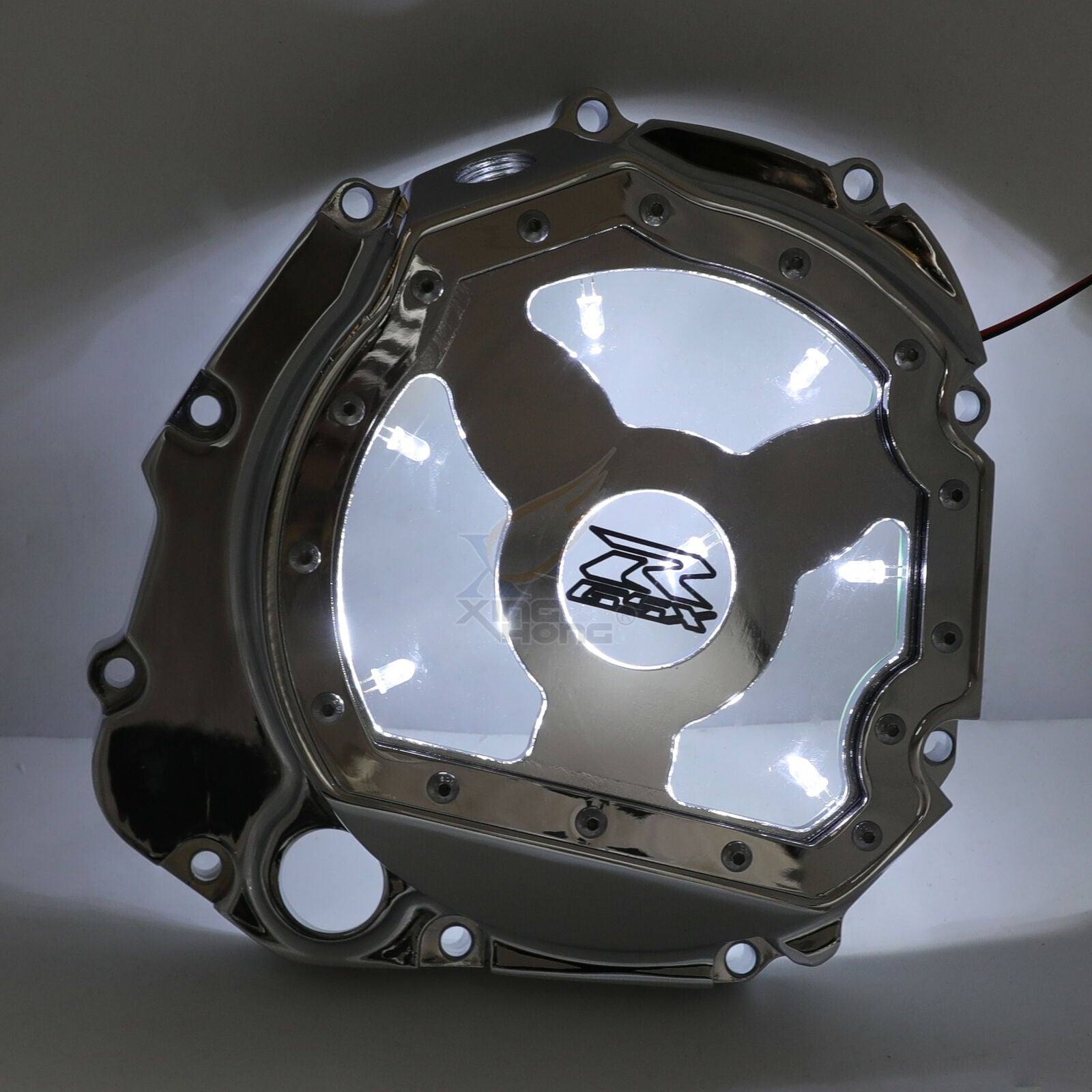 White LED See through Engine Clutch cover for Suzuki GSXR 01-08 GSXS10 ...