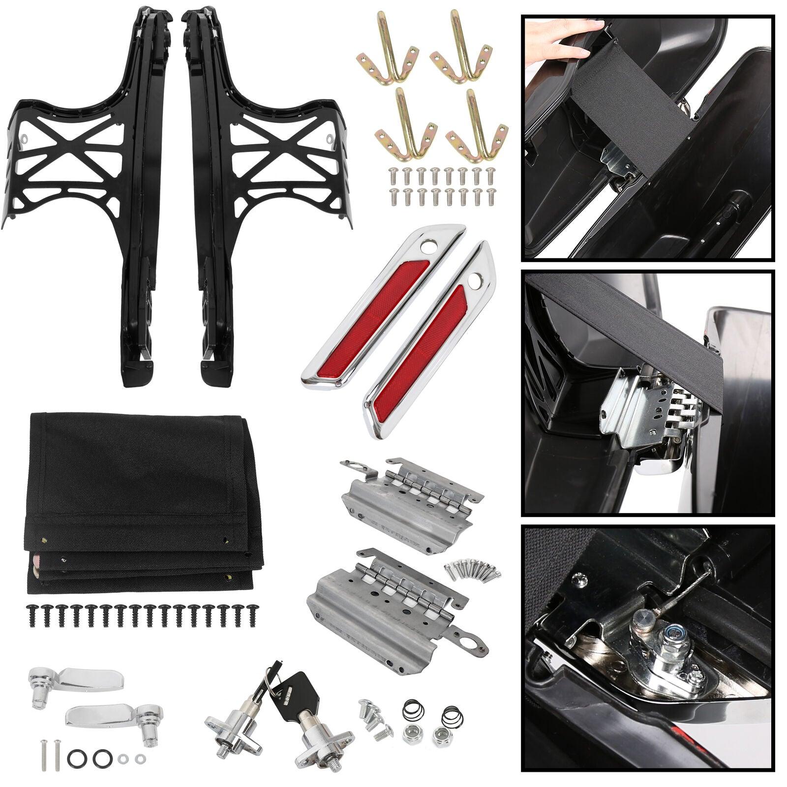 Quick opening Hard Saddlebag Lids Latch Hinge Lock Kits For 14+ Harley ...