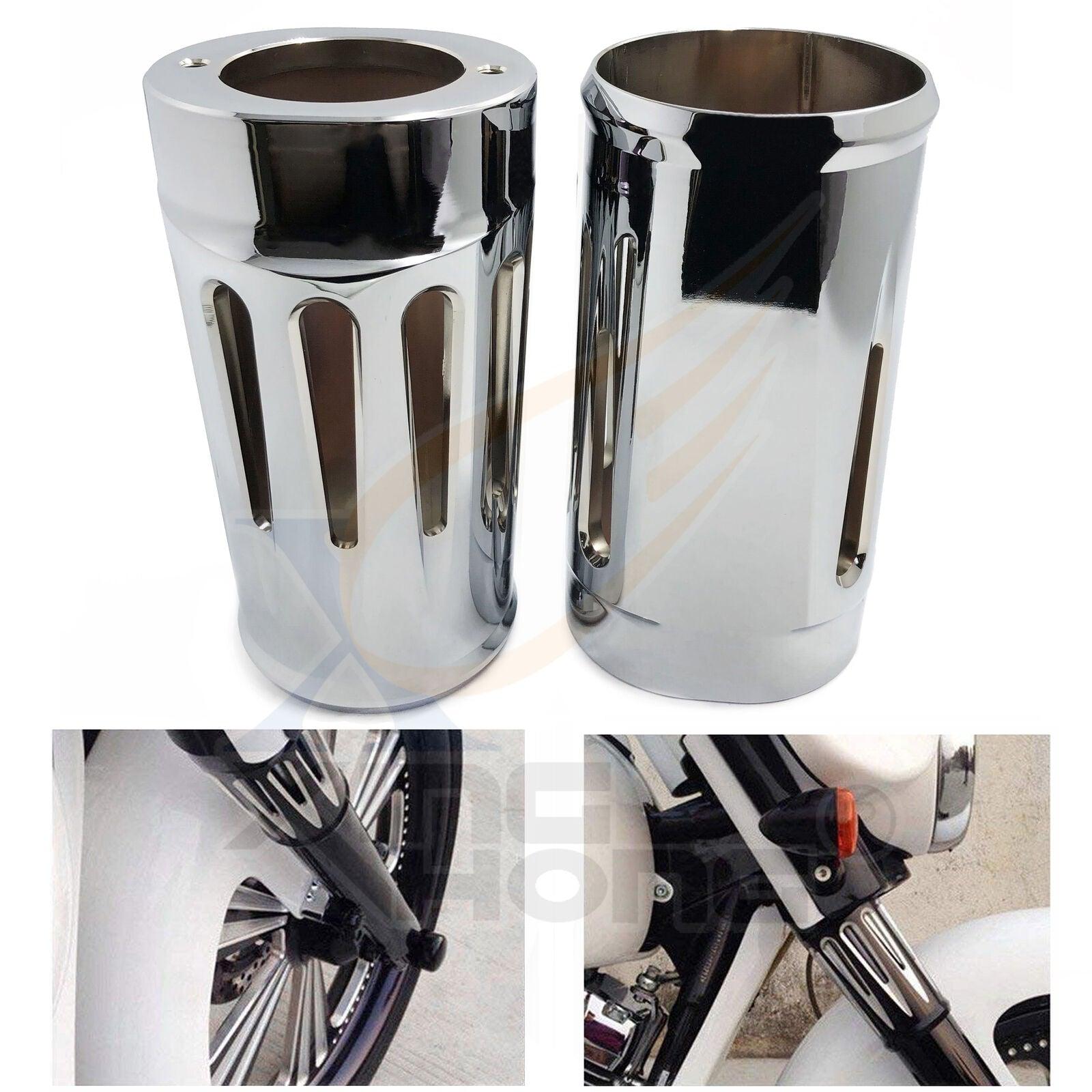 Deep Cutting Black Fork Boot Set Slide Cow Bells For Harley Street Gli ...