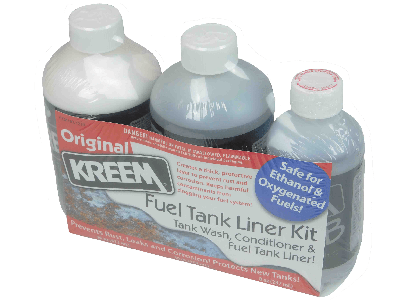 Kreem Combo Kit Gas Fuel Tank Sealer Liner Motorcycle Atv Rust Coating ...