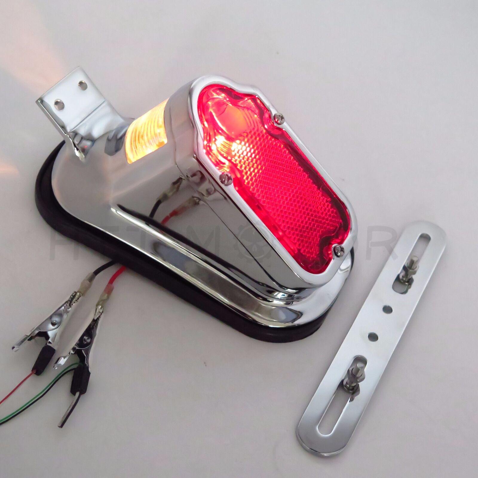 Metal Chrome Red Tombstone Brake Tail Light Signal For Harley Davidson ...