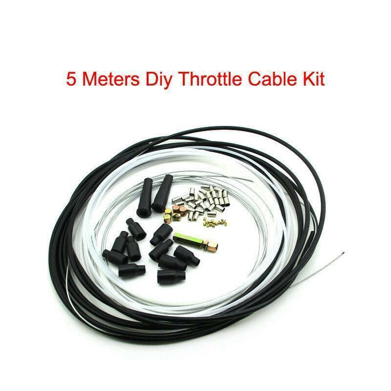 5 Metres Motorcycle Diy Throttle Cable Kit Nipples Ferrules For Pit Di ...