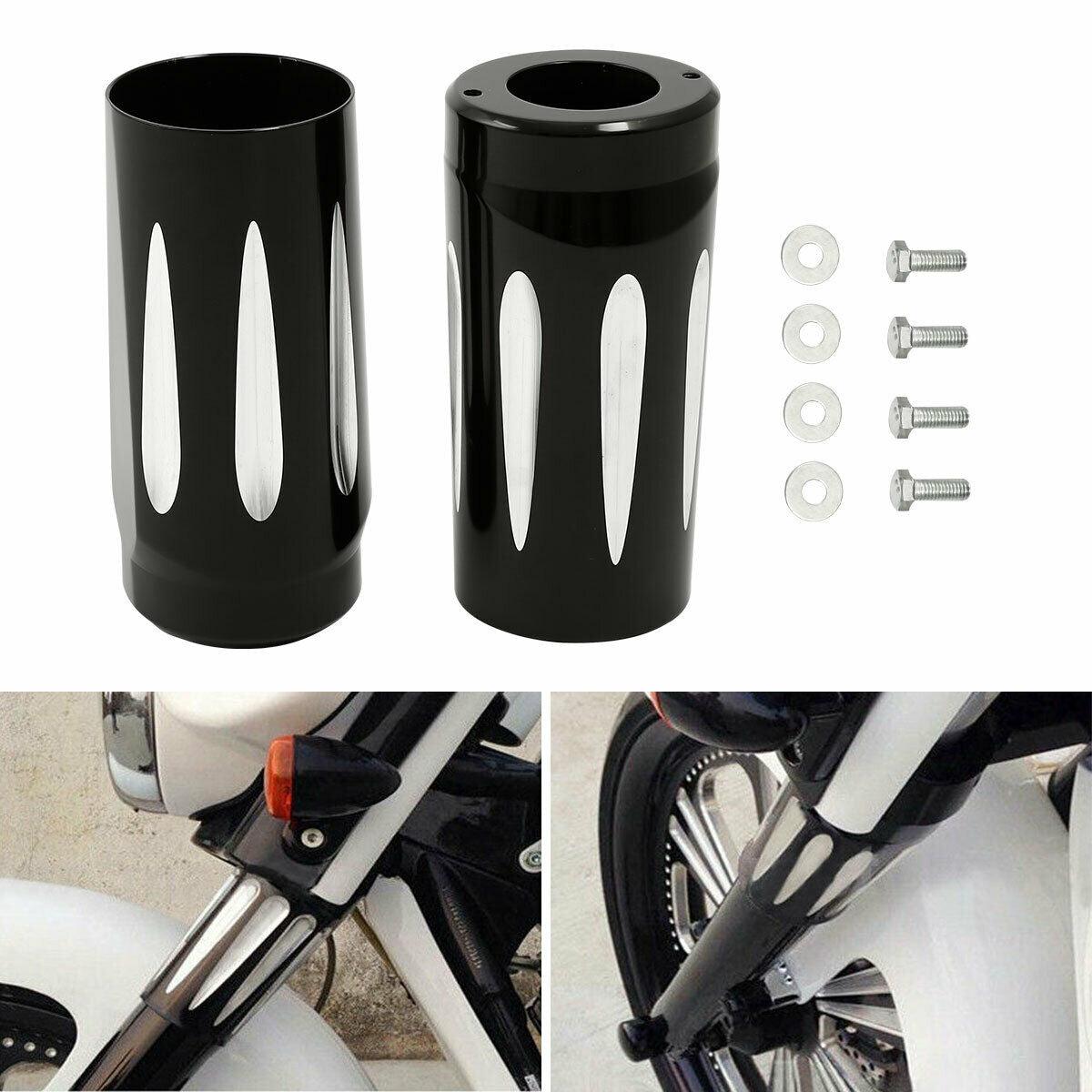 Fork Boot Slider Cover Cow Bell Fit For Harley Touring Road King Stree ...