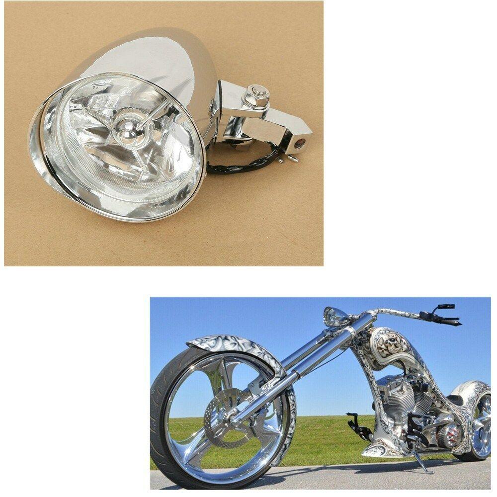 Chrome Motor Headlight Fit For Harley Cruiser Chopper Cafe Racer Bobbe ...