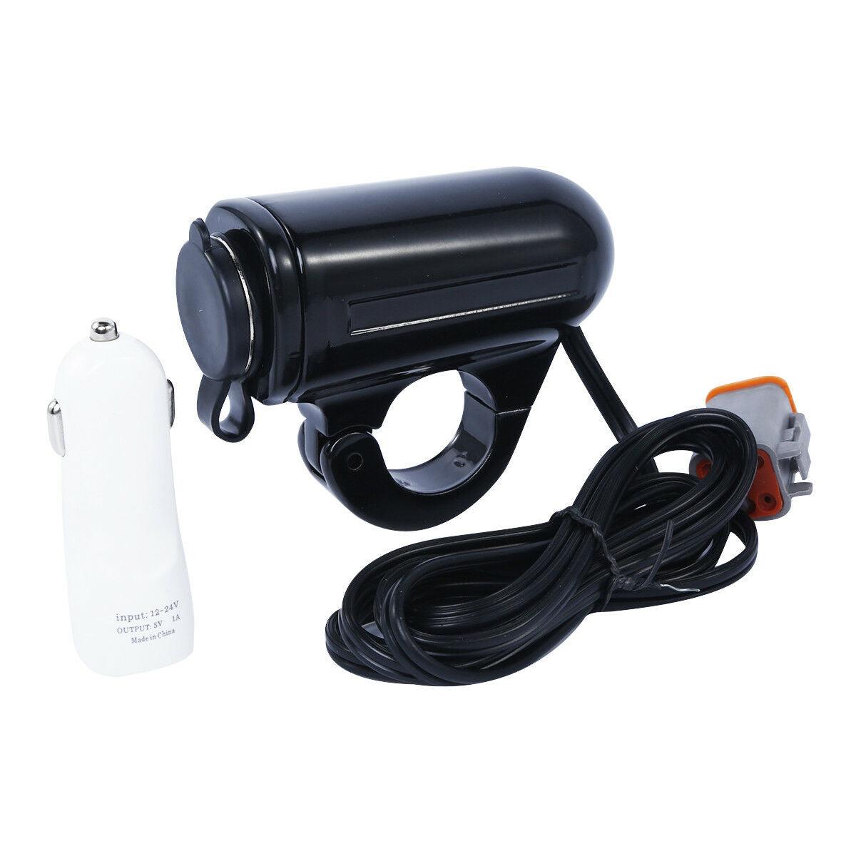 1" Handlebar Mount Auxiliary Power Port For Harley 15-up XG Road King ...