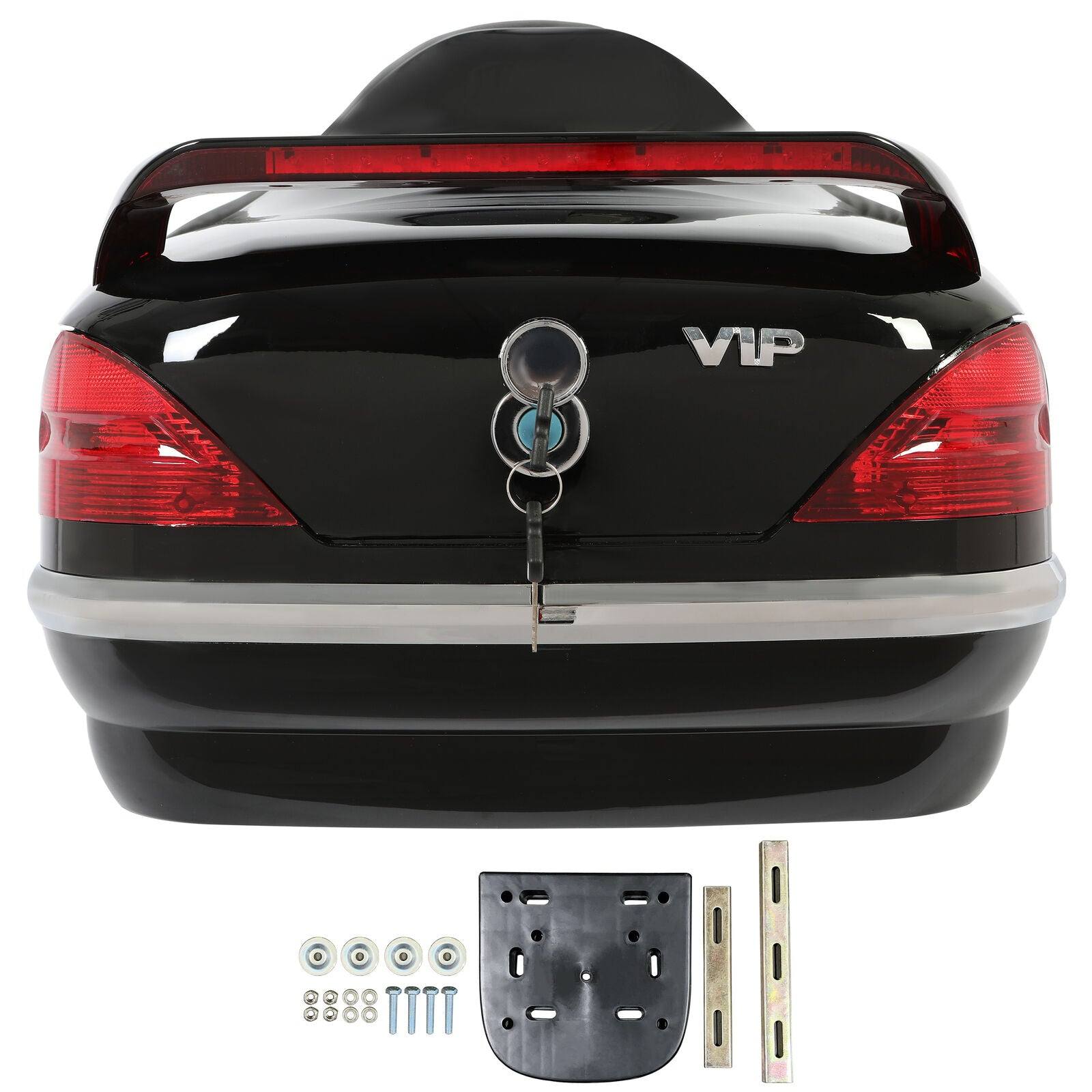 VIP Black Motorcycle Trunk Luggage Tail Box Backrest Light For Harley ...