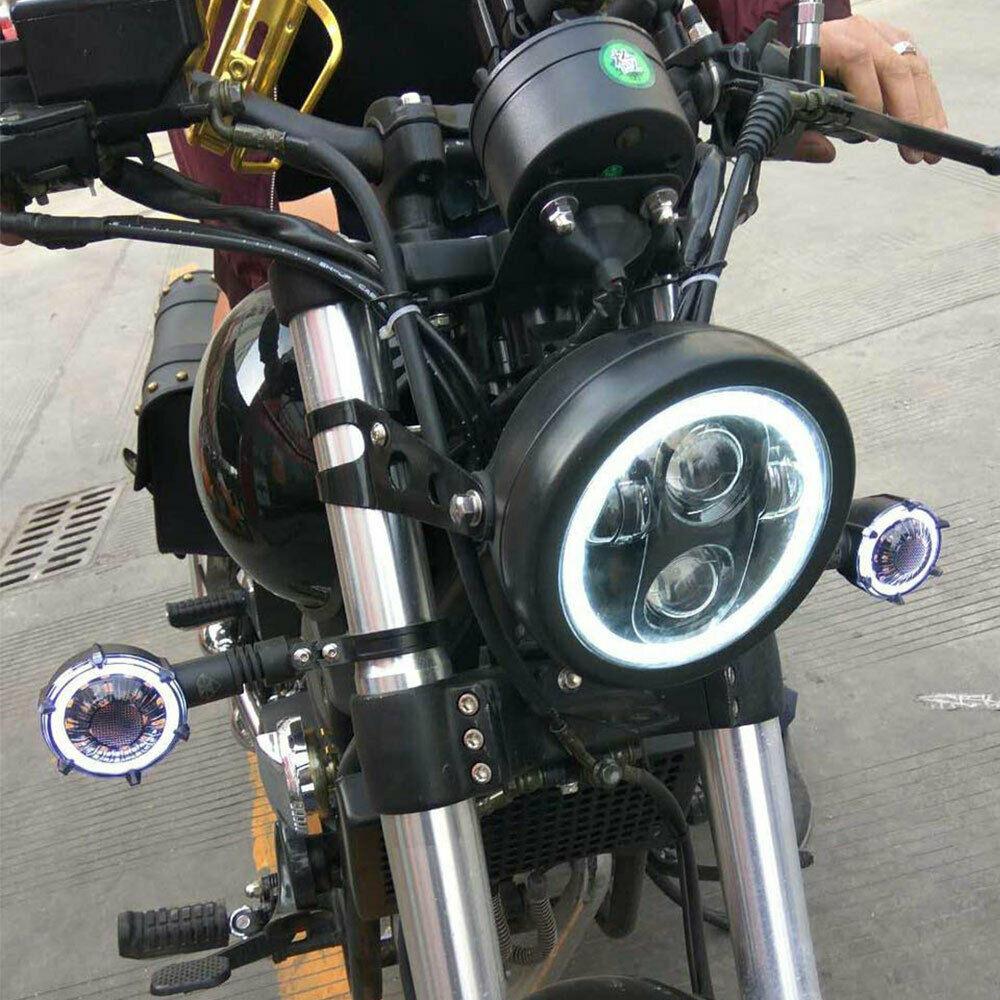 6.5 inch Motorcycle Headlight Round LED Projector Bracket For Harley C ...