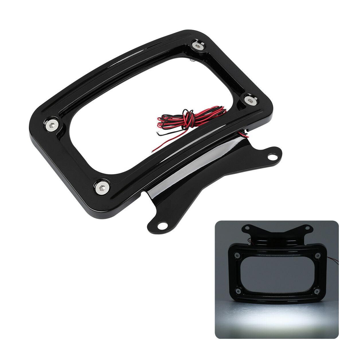 LED Curved License Plate Mount Fit For Harley Road King 17-22 Street G ...
